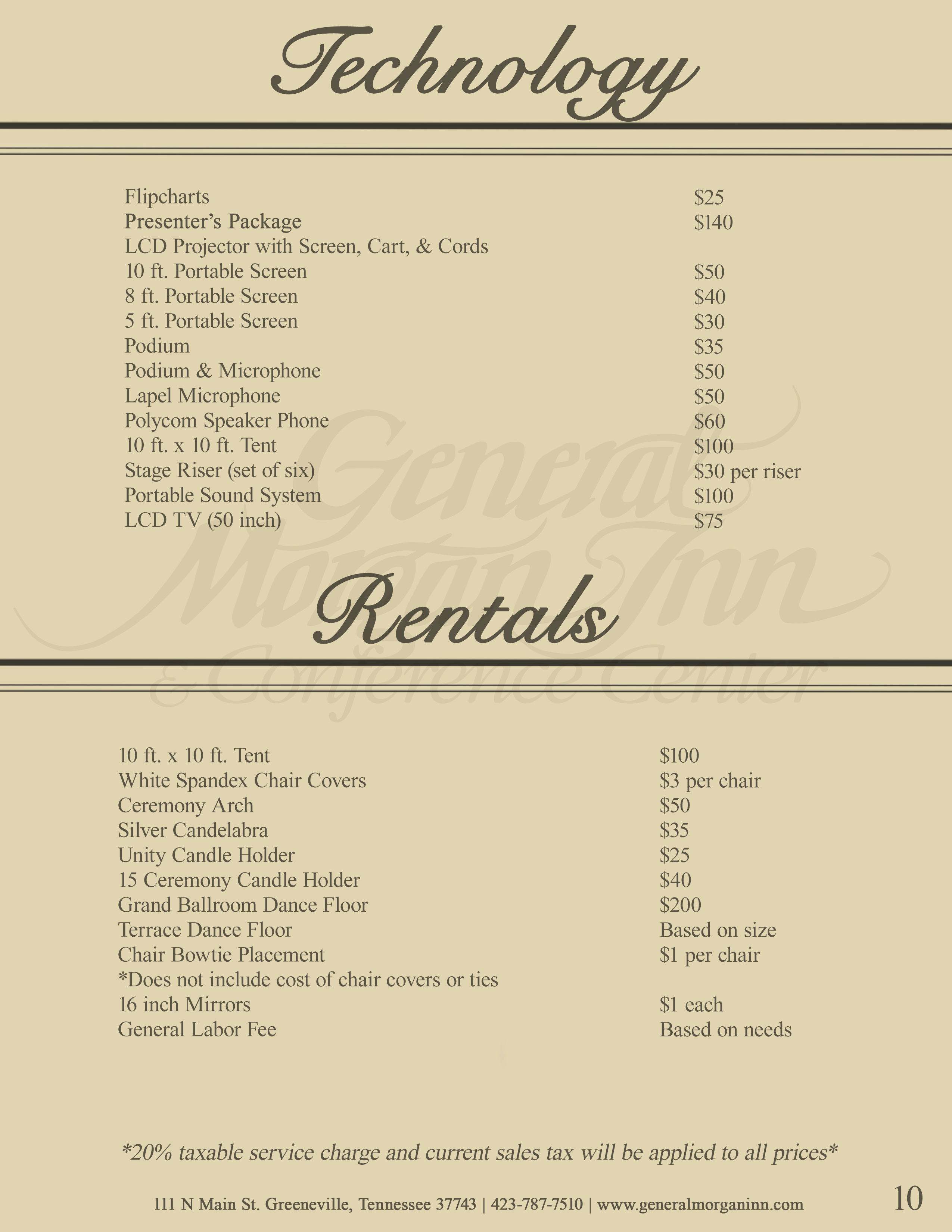 Event Menus – The General Morgan Inn and Conference Center